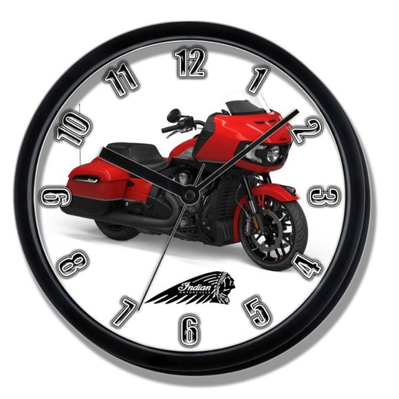 Clock | Wall Decor | Indian Motorcycles Challenger Dark Horse Red Clock ...
